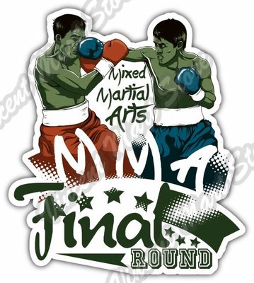 Mixed Martial Arts MMA Cage Fight Gift Idea Car Bumper Vinyl Sticker ...