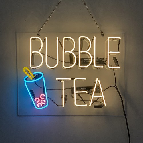 19"x15"Bubble Tea Neon Sign Light Store Open Wall Hanging Handcraft ...