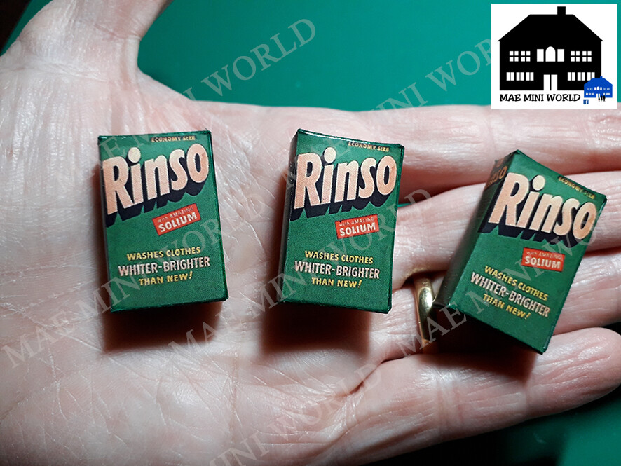 3pcs Miniature boxes, RINSO. Vintage Detergent. Scale 1:12. handmade ...