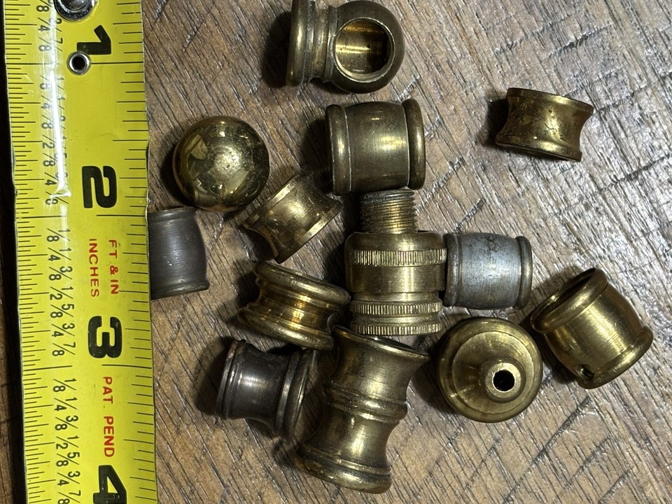 Vtg Lamp Spacer Cast Brass Light Fixture Hobby Art Parts Lot Set 13 ...
