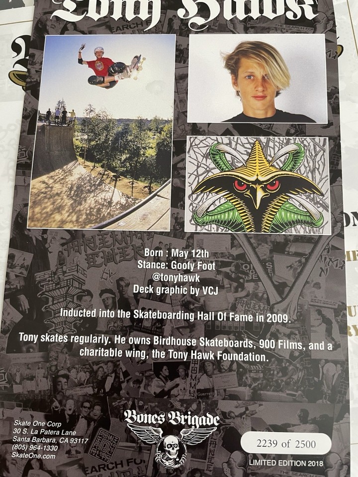 SIGNED By GEORGE POWELL White Powell Peralta Bones Brigade Tony Hawk ...