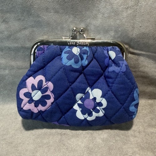 Vera Bradley Double Kiss Kiss Lock Coin Pouch In Ellie Blue Excellent ...