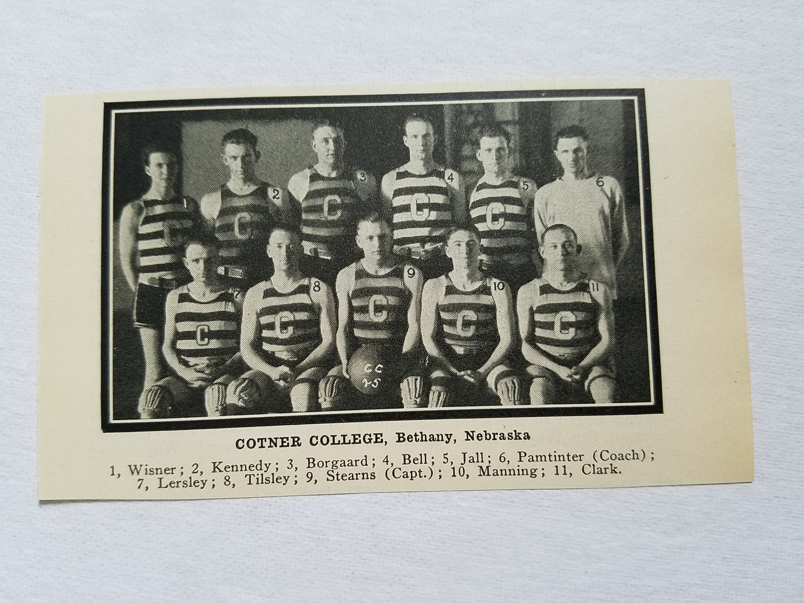Cotner College Bethany Nebraska 1925-26 Basketball Team Picture | eBay