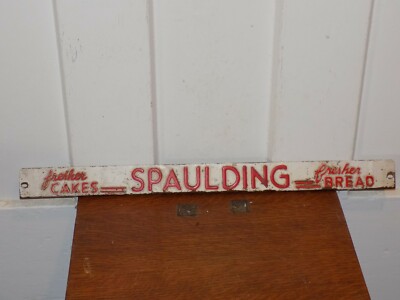 Vintage Spaulding Fresher Bread Cakes Metal Embossed Door Push | eBay