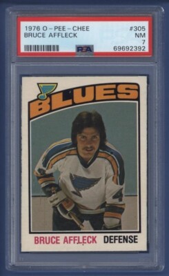 1976-77 OPC O-PEE-CHEE #305 BRUCE AFFLECK (rc) PSA 7 NM St. Louis Blues ...