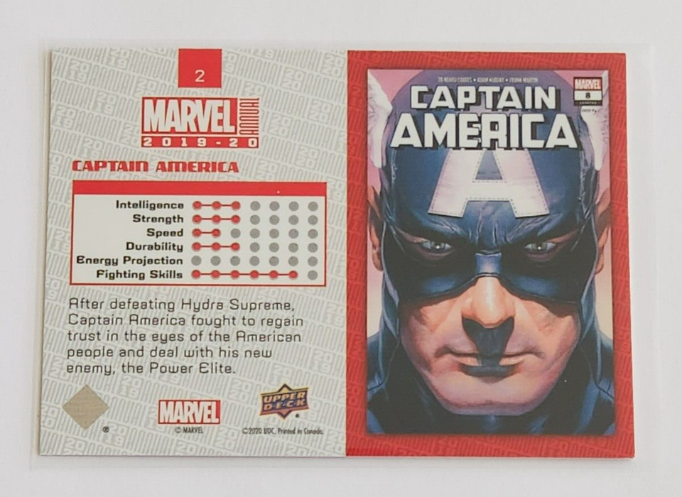 2020 MARVEL CAPTAIN AMERICA TRADING CARD #2 UPPER DECK | eBay