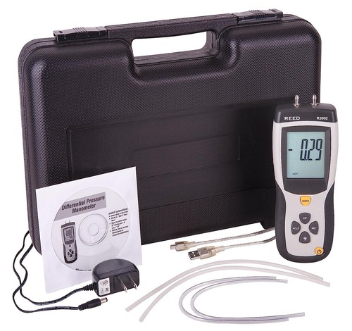 REED Instruments R3002 Digital Differential Pressure Manometer (5psi ...