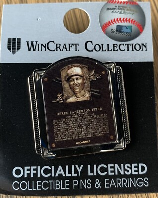 NY YANKEES DEREK JETER PIN HALL OF FAME REPLICA PLAQUE TRIBUTE HOF 9/9 ...