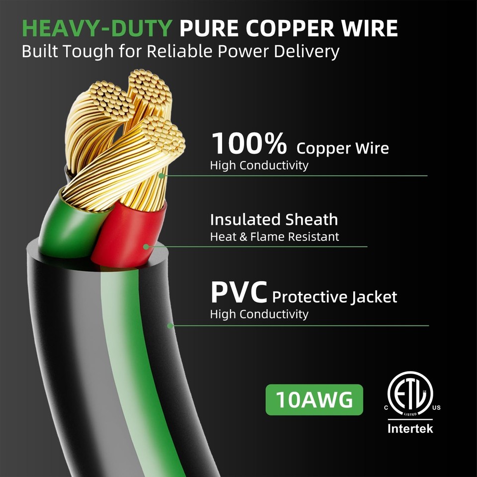NEMA L6-30 Extension Cord 10FT, 30 Amp 250V 7500W, L6-30P to L6-30R ...