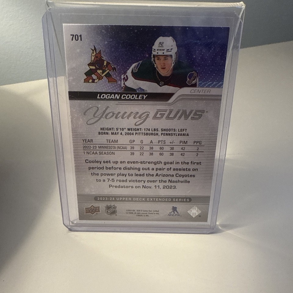 2023-24 Upper Deck Extended Series - Young Guns Logan Cooley #701 (RC ...