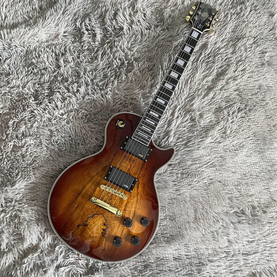 Factory 6 String Custom Electric Guitar Spalted Maple Top HPL Fretboard ...