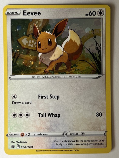 Pokémon TCG Eevee SWSH Black Star Promos SWSH095 Holo Promo for sale ...