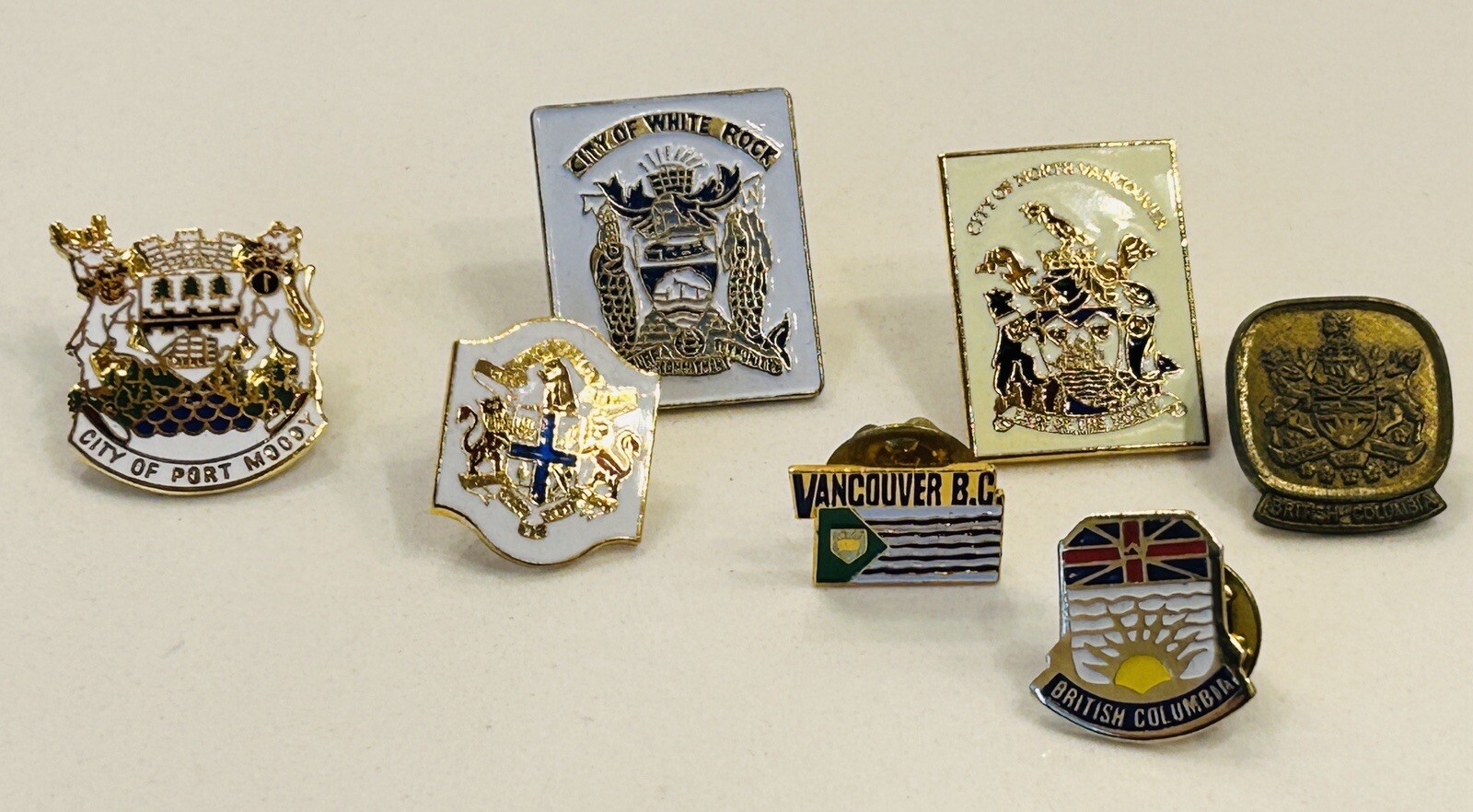 Vintage British Columbia BC Canada COAT OF ARMS Lapel Pins Vancouver ...