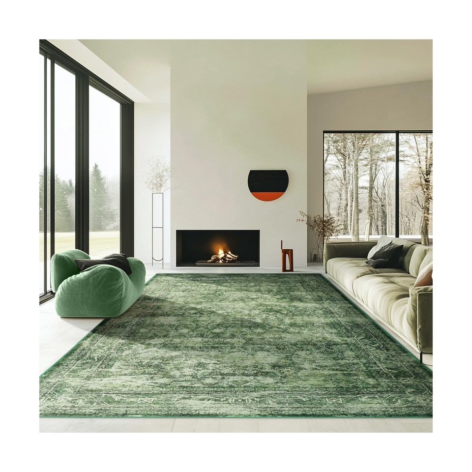 Tumble Rugs Washable 8x10 Area Rug Dark Clearance Large Area Rug Ultra ...