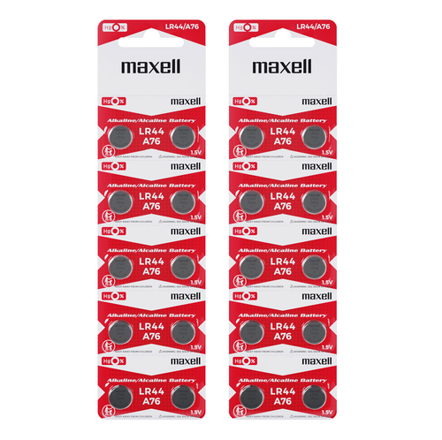 20 Maxell Alcalin LR44 A76 Batteries 1.5V Coin Cell Bouton AG13 Exp ...