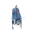 Small Backpack Casual Unisex Recycled Blue Jean Book Bag Navy Denim ...