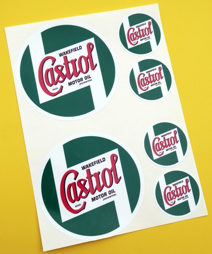 Classic Car Rally/Race CASTROL sticker set 2 large 4 small GLOSS ...