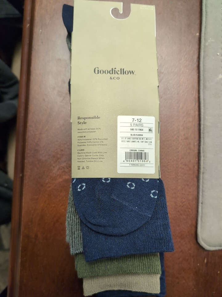Goodfellow & Co 5 Pack Crew Socks, Men's Size 7-12, Multi | eBay