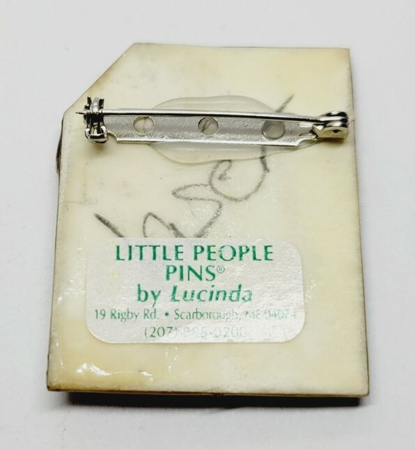 Lucinda Little People Pins 3-D Brooch Paying Ball Par… - Gem