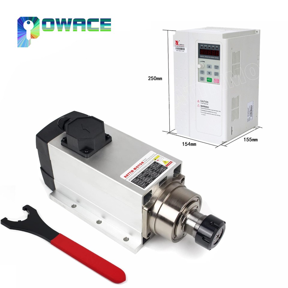 CNC Kit Square 4.5KW 380V Air cooled spindle motor ER32 18000rpm + 5 ...