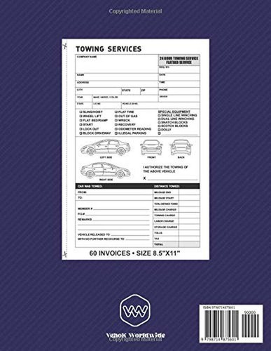 "Towing Services Invoice Book: 60 Professional Invoices for Towing and ...