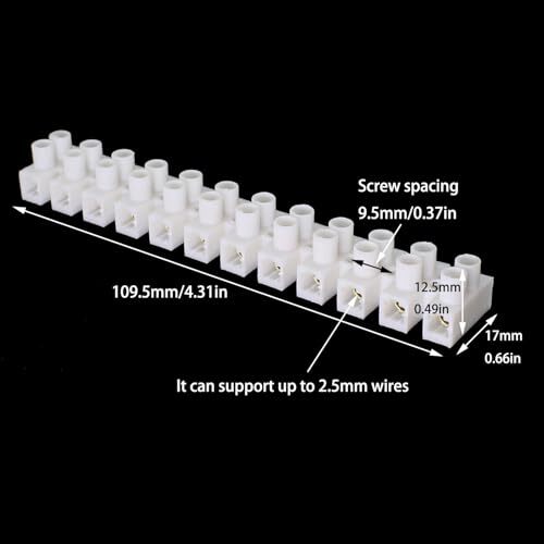 10PCS 12 Position Double Row Flame Retardant PP Screw Terminal Block ...