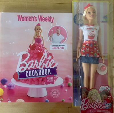Barbie Baker Doll FHP65 Blonde & Barbie Cookbook Featuring Anna ...