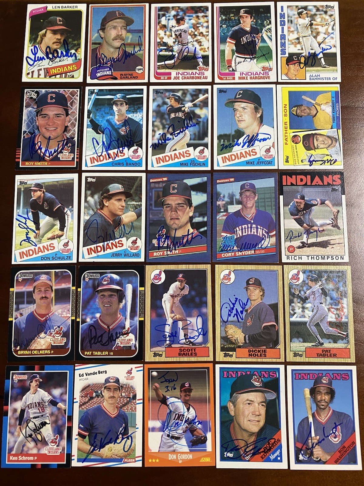 CLEVELAND INDIANS - 25 Different 1980s Signed Baseball Cards | eBay