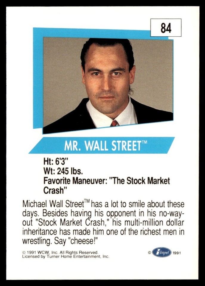 1991 Impel WCW Mr. Wall Street #84 | eBay