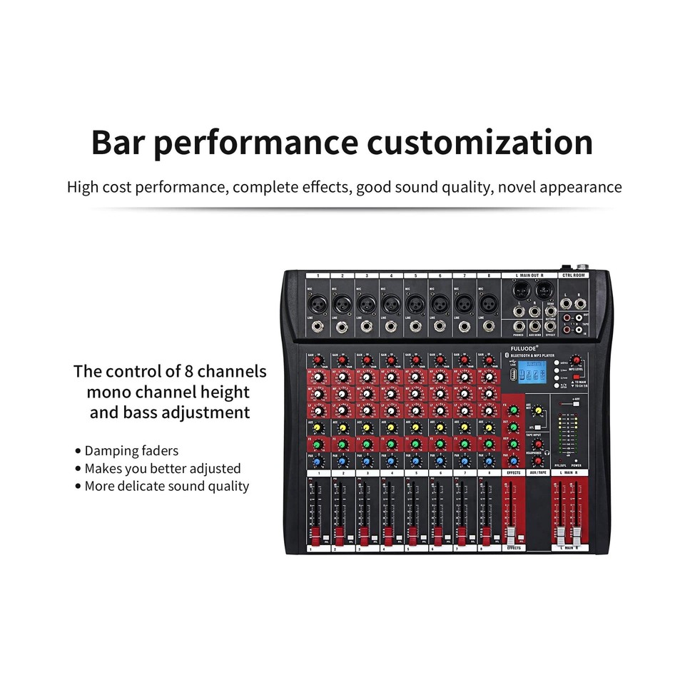 FULODE CT-80S Professional audio mixer 8 Channel with MP3 Player ...