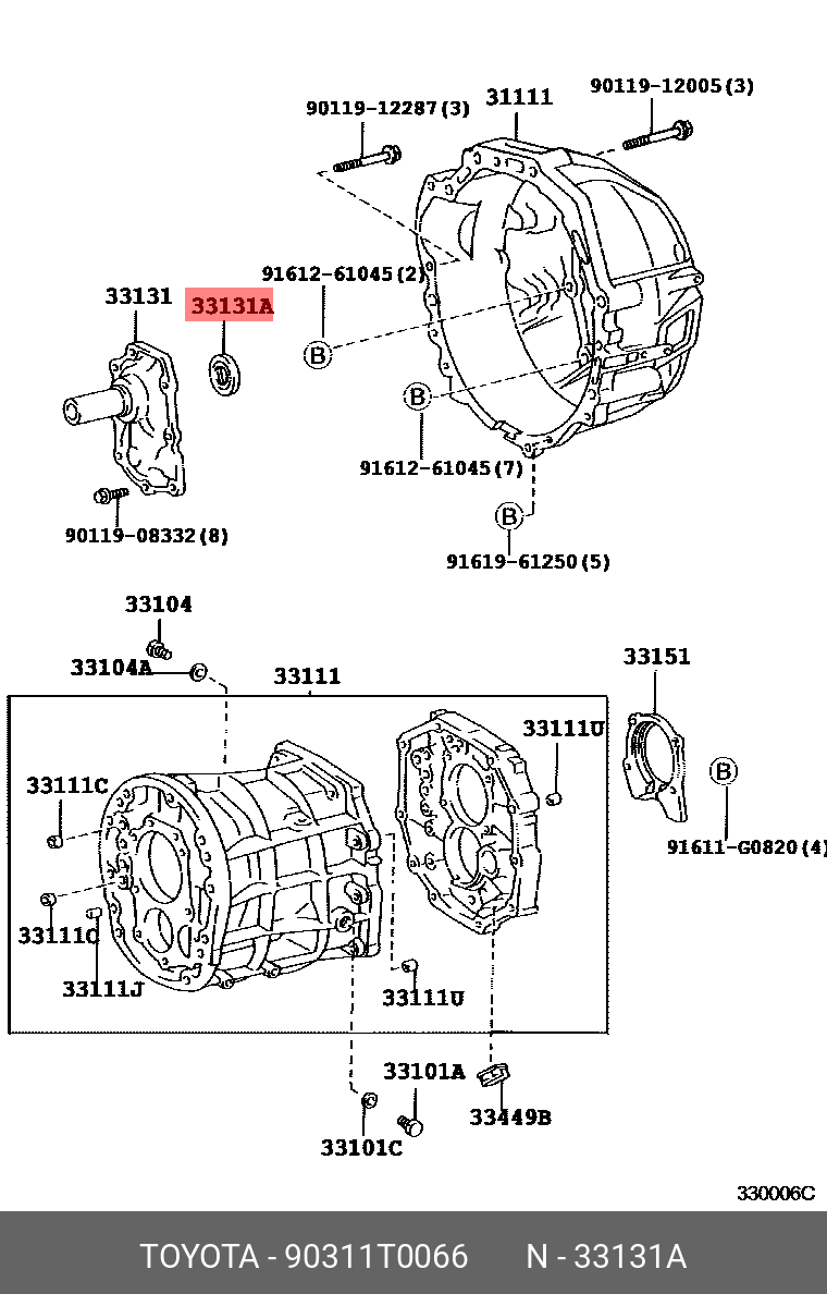 Genuine OE Seal Type Transmission Oil 90311T0066 For Toyota 90311-T0066 ...