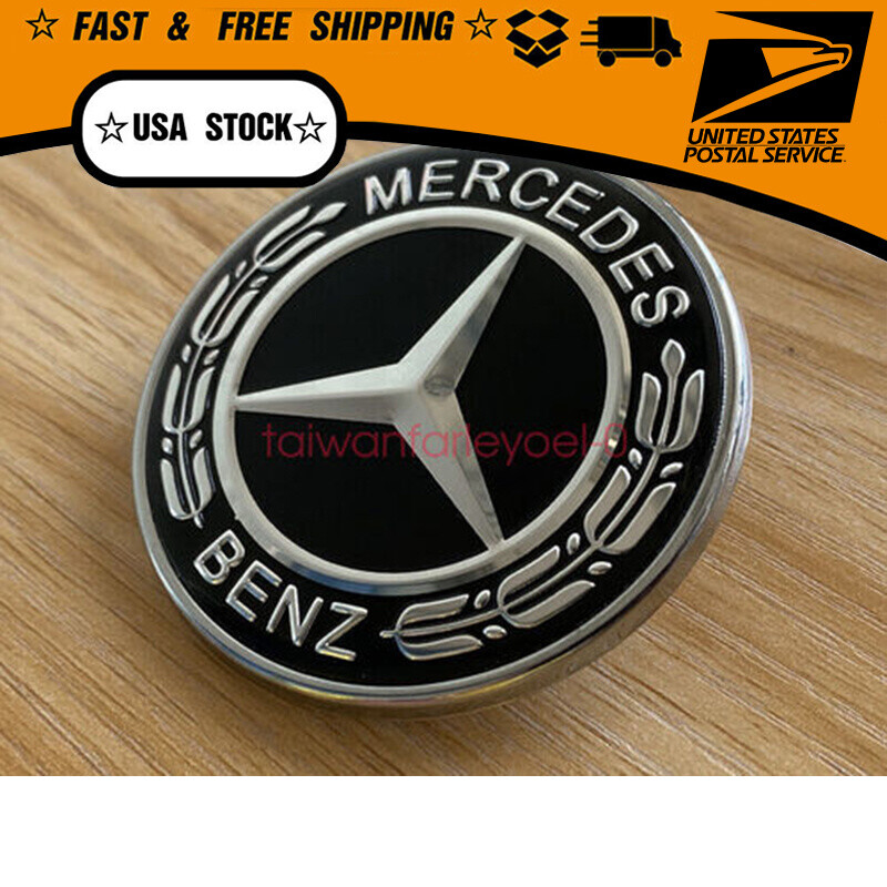 FOR MERCEDES BENZ CLK CLS ML GL FRONT HOOD BADGE BLACK EMBLEM ...