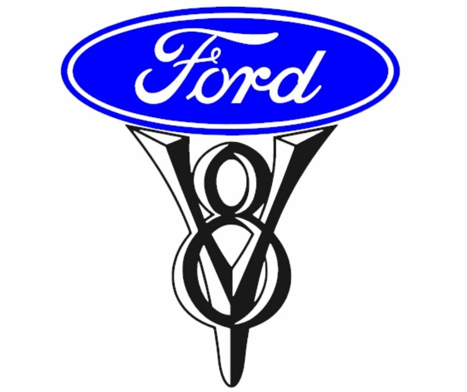 Fits Vintage Ford Motor Co Ford V8 Multi Colored Vinyl Decal - FREE ...