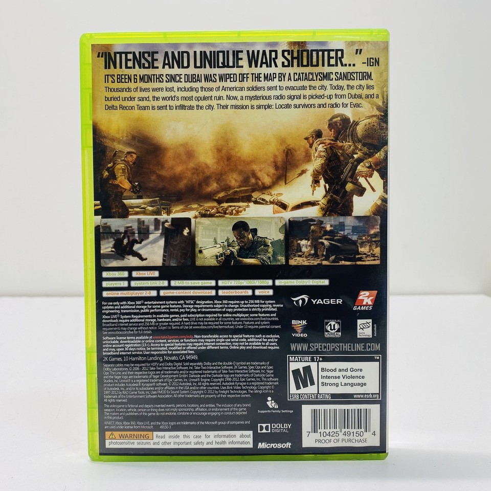 Spec Ops: The Line - Xbox 360 (CIB) | eBay