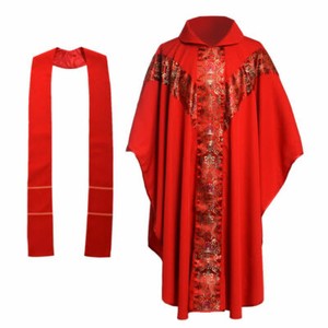 Catholic Church Clergy Vestments Red Priest Pastor Chasuble Robe ...
