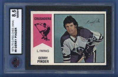 1974-75 OPC WHA #9 GERRY PINDER KSA 8.5 NMM+ Cleveland Crusaders *PACK ...