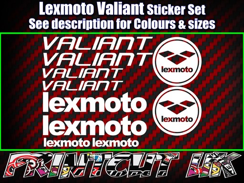 Lexmoto Valiant Motorcycle Stickers / Decal Set *ALL COLOURS AVAILABLE ...