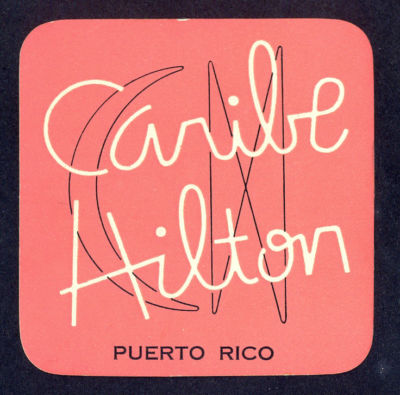 Vintage CARIBE HILTON HOTEL Puerto Rico Luggage Label | eBay