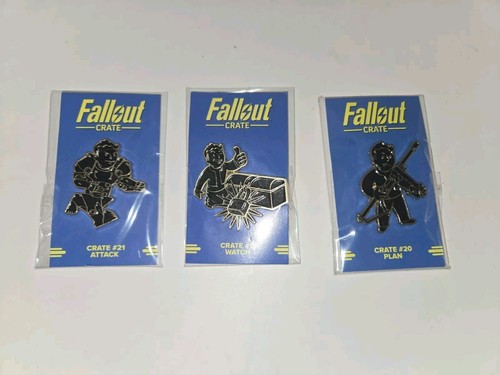 NEW Fallout Pins 19 20 21 Watch Plan Attack Loot Crate Bethesda Sealed ...