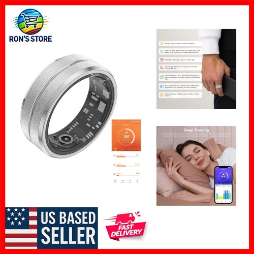 Luxury Silver Fitness Tracker Ring - Waterproof Health Monitor for ...