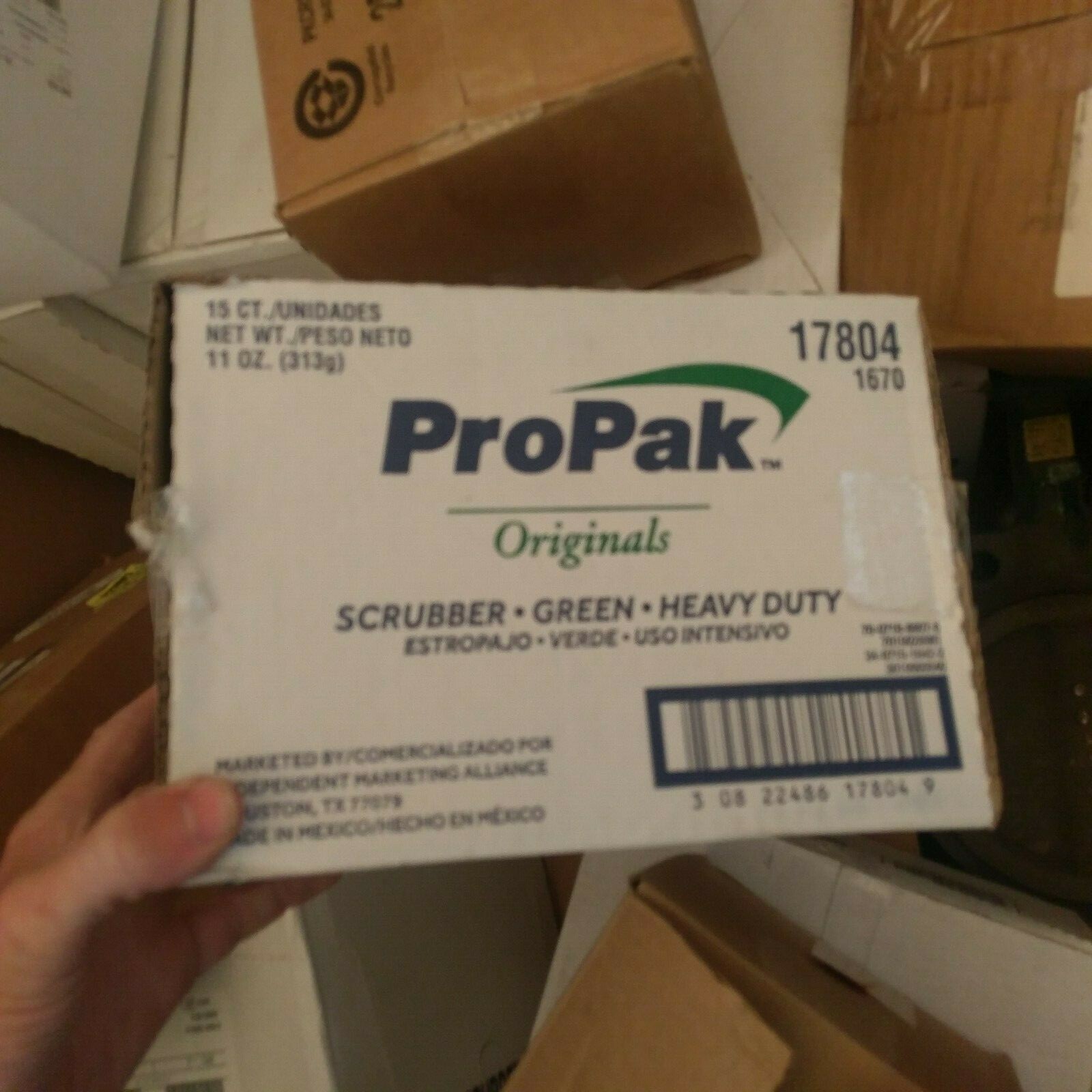 PROPAK LOT 15 Green Heavy Duty Kitchen Double-Side Scrubbing Pad Dish ...