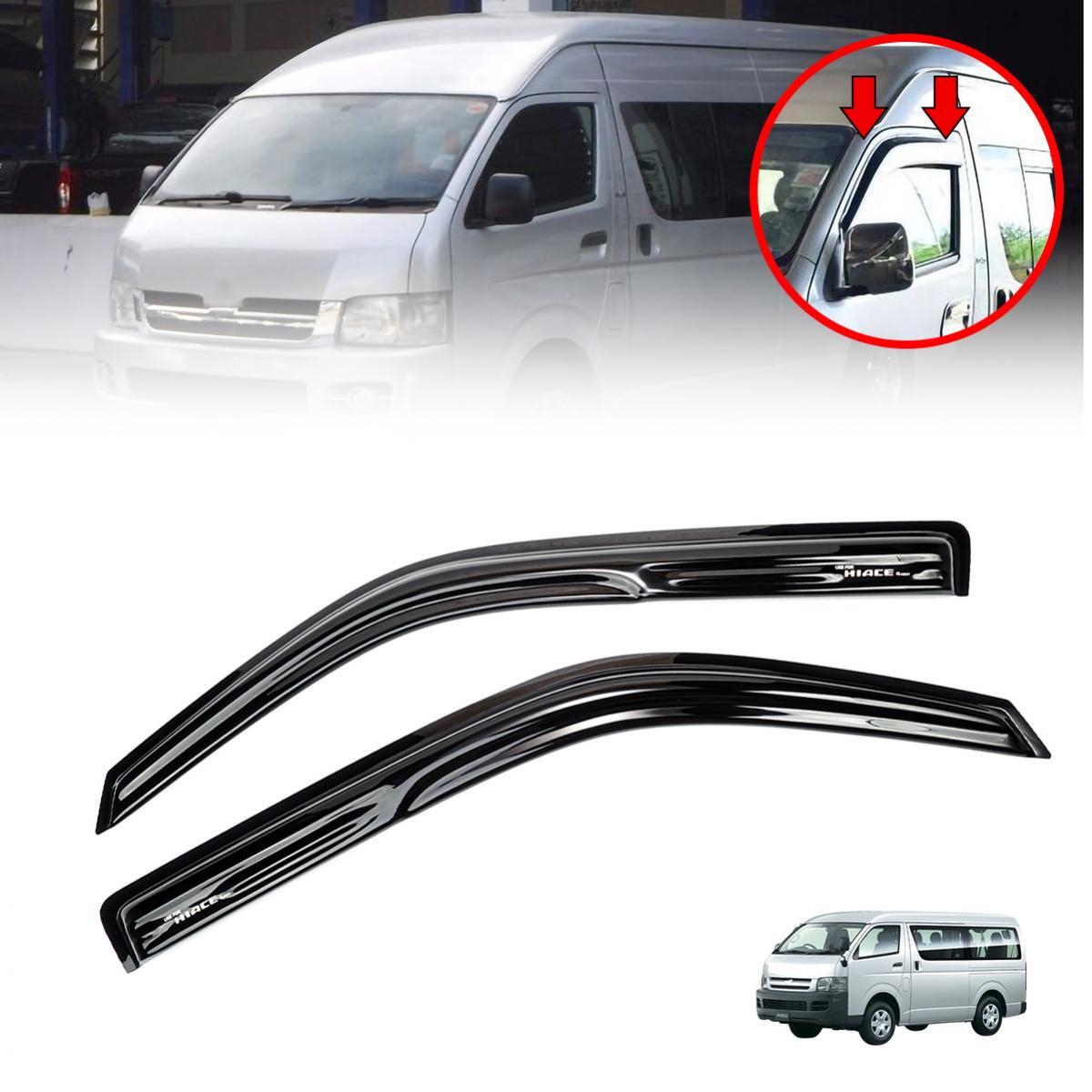 Rain Visor Wind Reflector Black For Toyota Hiace Commuter Van KDH200 ...