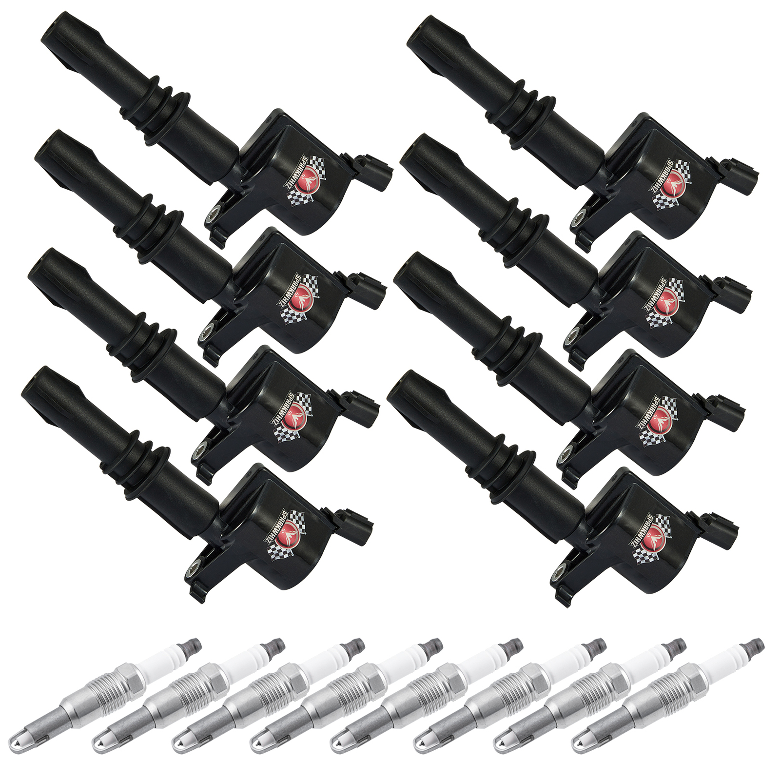 8 Pack Ignition Coils and Spark Plugs For Ford F-150 4.6/5.4L V8 2005 ...