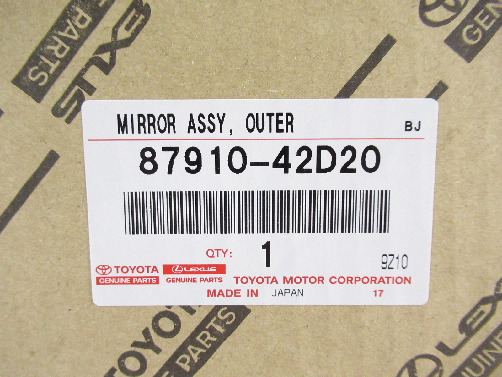 Genuine OEM Toyota 87910-42D20 Passenger Side Mirror Assy | eBay