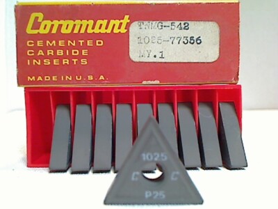 SANDVIK COROMANT 1025-77356 P25 GRADE CARBIDE INSERTS 10 PIECES TNMG ...
