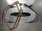 New OVERSIZE VINTAGE RETRO Style Clear Lens EYE GLASSES Hexagon Gold ...
