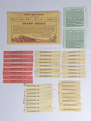 Champ Decals HO Private Name Decals ~ TS | eBay