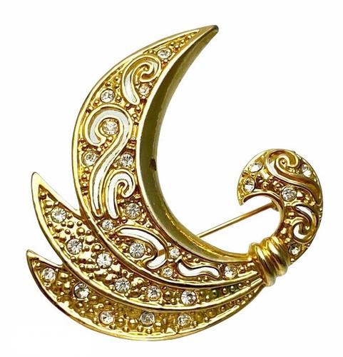 Vintage US 1980s Melvin Roman large brooch gold plated | eBay