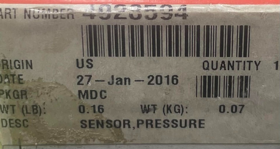 4928594 Genuine Cummins Exhaust Gas Pressure Sensor OEM - New | eBay