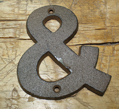 Cast Iron Industrial LETTER & Sign Rustic Brown AMPERSAND 4 3/4" tall ...